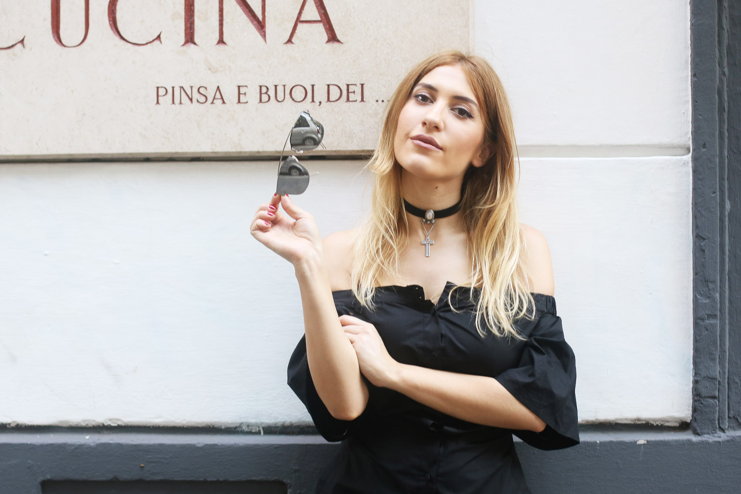 Dior Inspired Look - Black Off the Shoulder Dress - the london thing